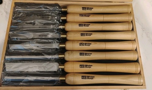 New WINDSOR DESIGN 8 Piece Wood Handle Woodworking Set In Wooden ...
