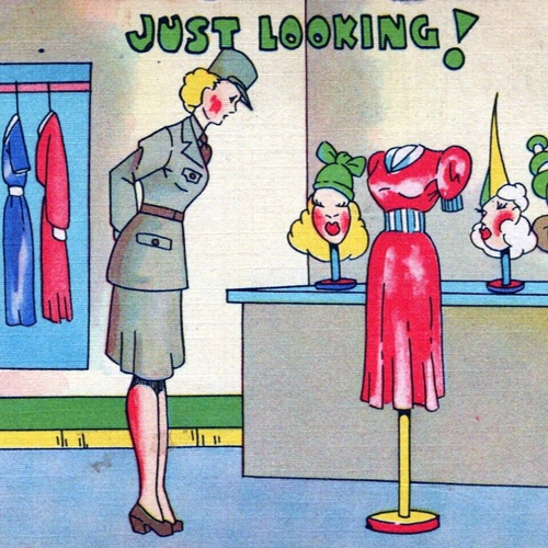 1930s Just Looking Military Woman Officer Pretty Dress Humor Funny ...