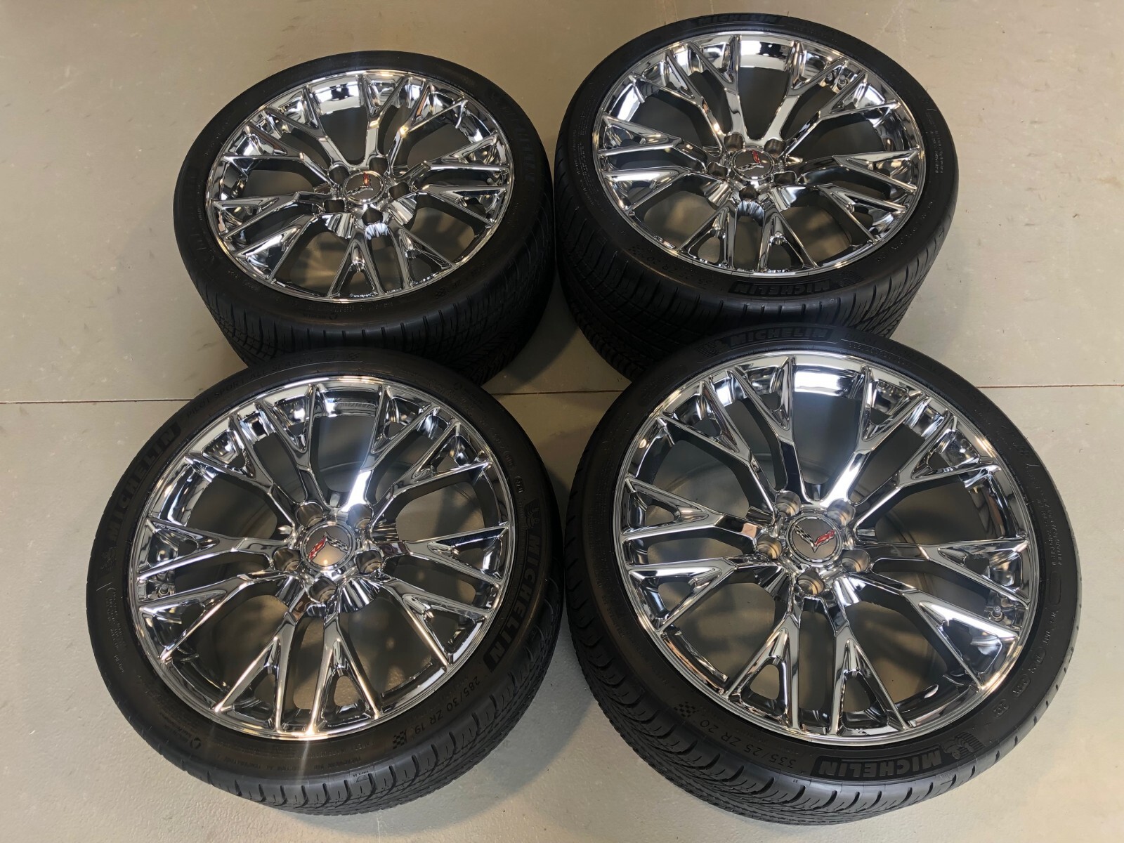 Chrome C7 Z06 ZO6 Corvette Wheel Michelin Pilot Sport AS4 ZP Tire ...