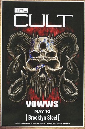 The Cult autographed gig poster Ian Astbury, Billy Duffy, John Tempesta ...