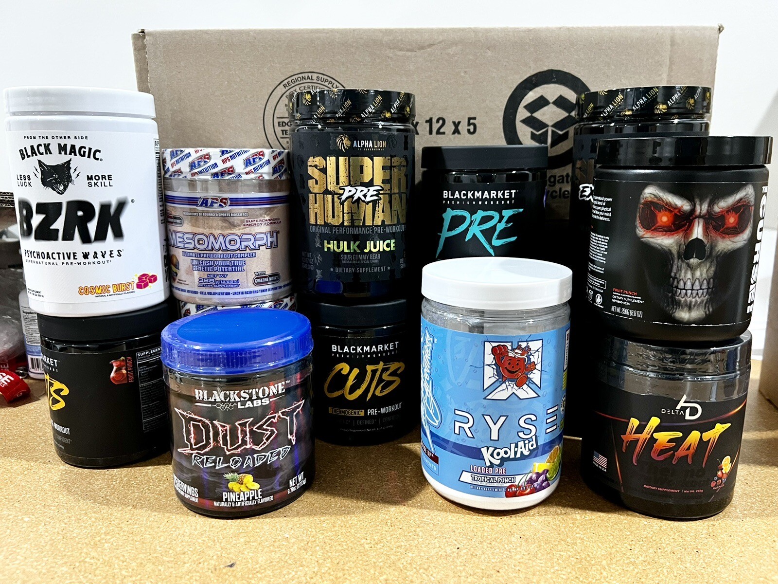 We Choose Pre Workout Alpha Lion Ryse Delta Ad Heat Black Market Labs ...