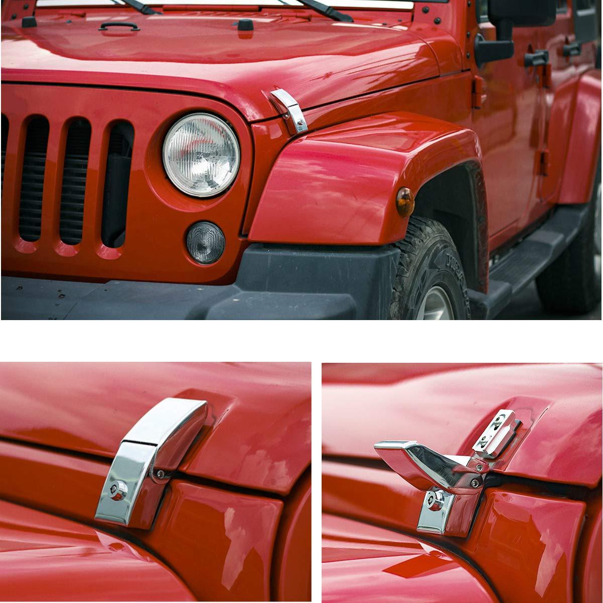 Aluminum Hood Lock Assembly Locking Hood Latches for Jeep Wrangler JK ...