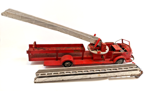 DOEPKE Model Toys Ladder Fire Engine Truck Toy 28" Pressed Steel ...