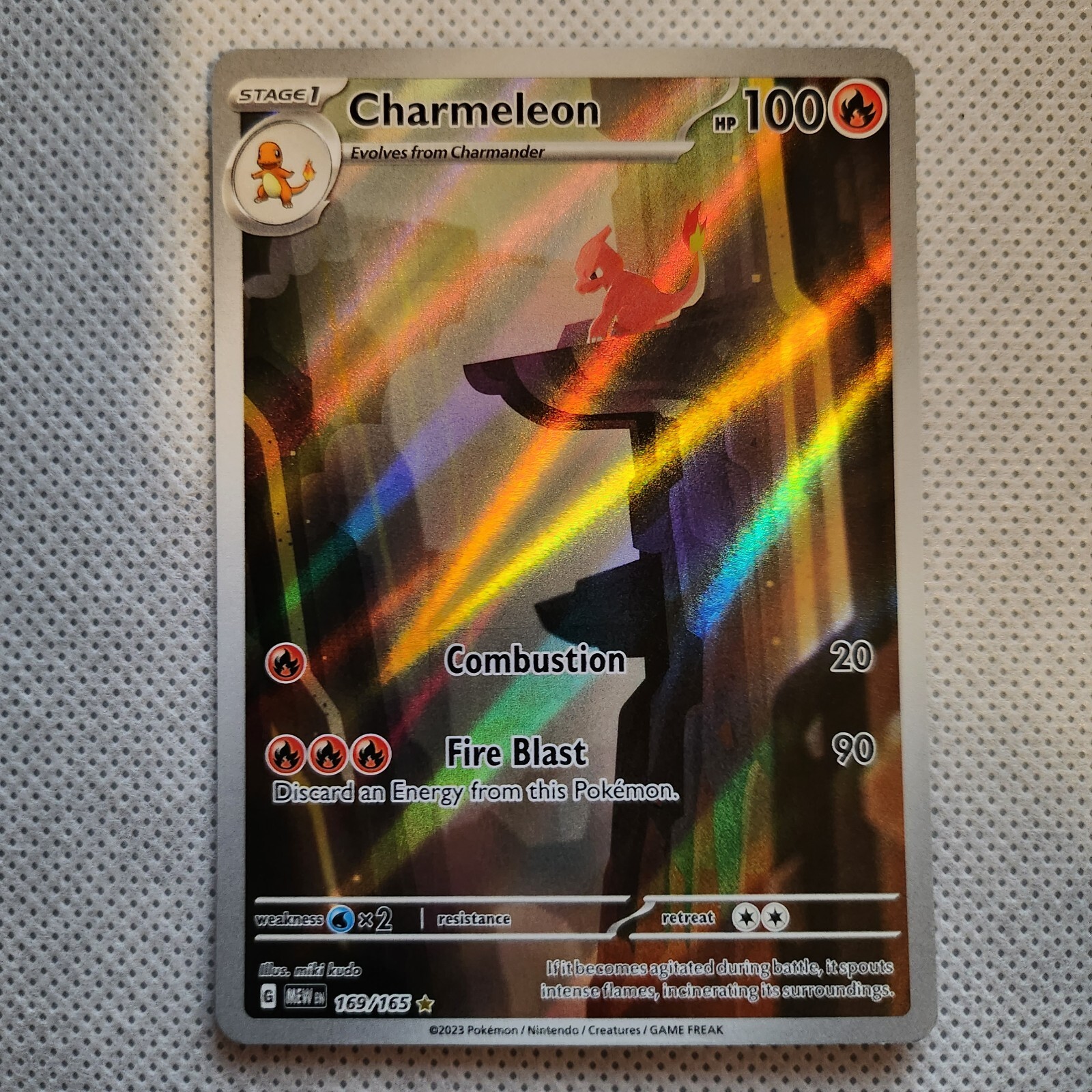 Charmeleon 169/165 English 151 Holo Full Art Illustration Rare Pokemon ...