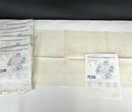15 Vintage Tri Chem Artex Paint By Number ROSE BUD QUILT BLOCKS Ivory ...