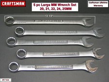 Craftsman 6 PC Large Big 12pt Combinatio Wrench Set Metric Mm 22 23 24 ...