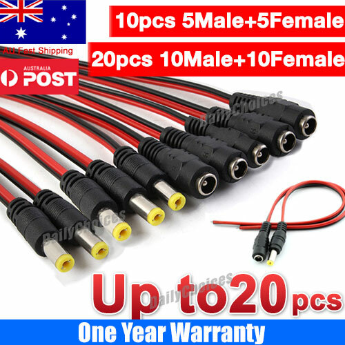 12V 5.5x2.1mm DC Power Socket Jack Male + Female Connector Cable Plug ...