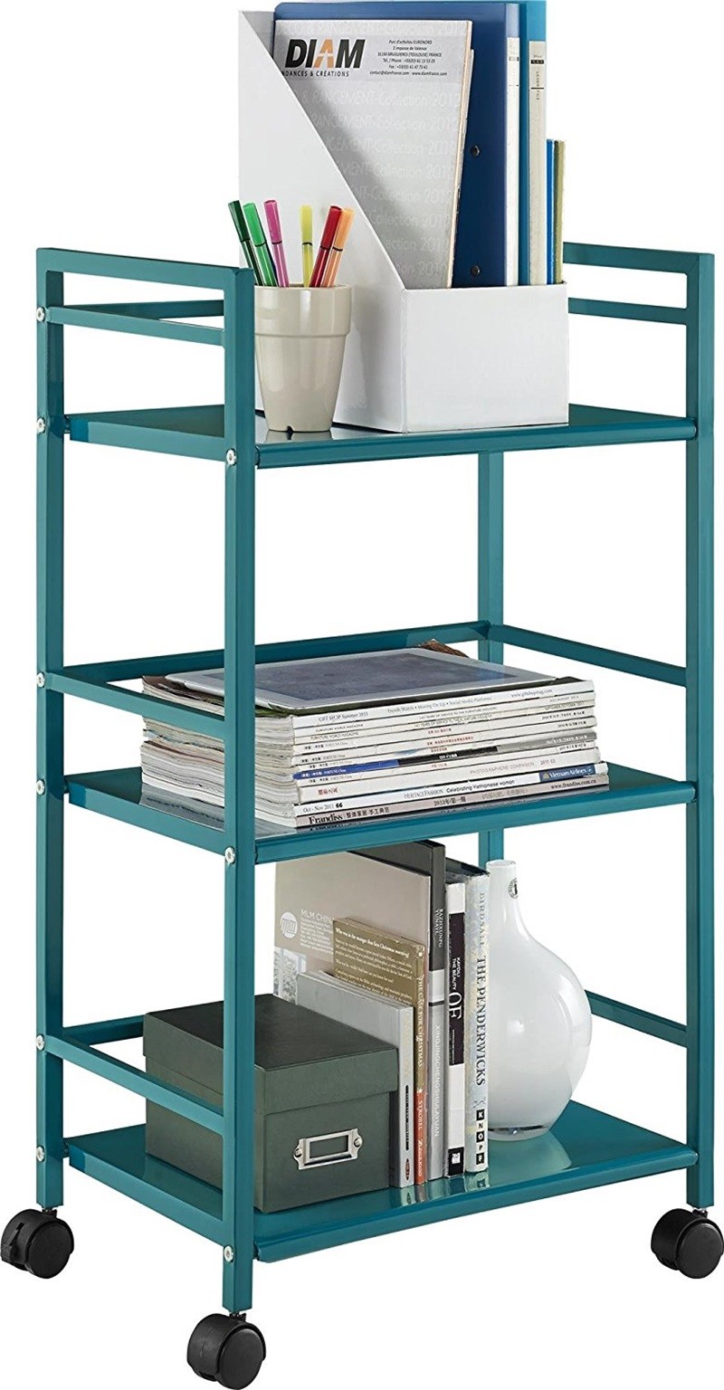 Laptop Printer Cart Rolling Computer Table Stand Media Storage Shelves ...