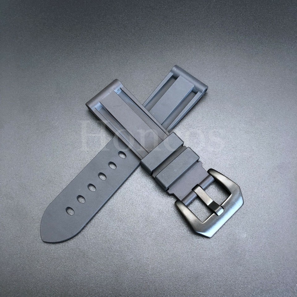 22 - 26 MM Soft Rubber Black Sport Diver Watch Band Strap Fits For ...
