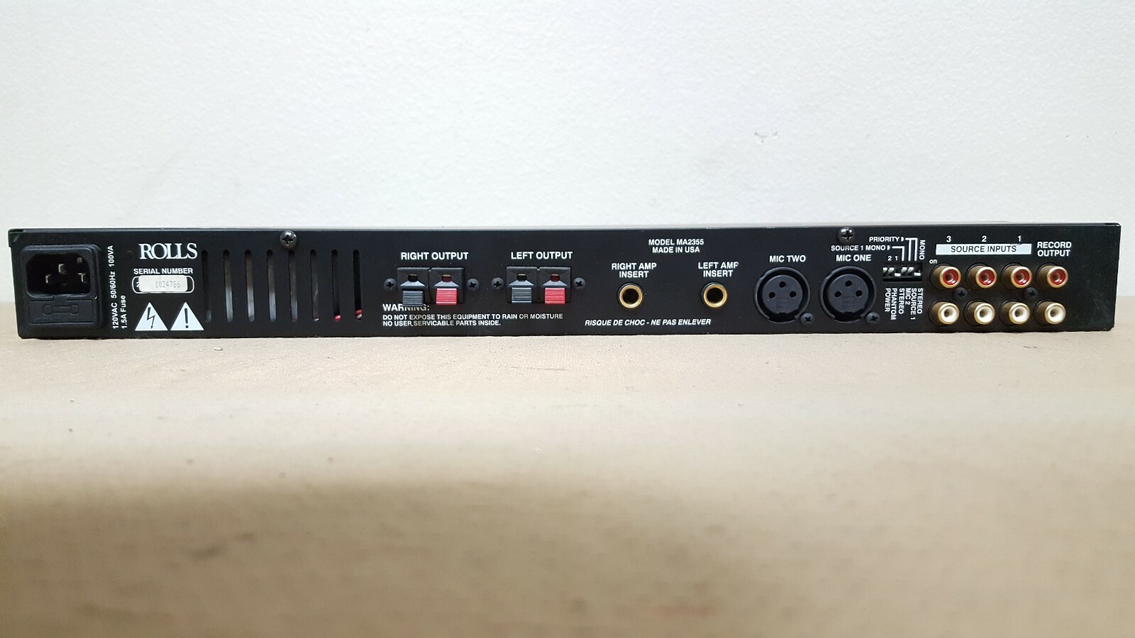 Rolls MA2355 Mixer Amplifier w/Power Cord (Rack mountable) -Used- | eBay