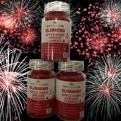 BONUS!!! 3 x SLIMMING Apple Cider Vinegar 100%-Vegan 100%-Natural ...