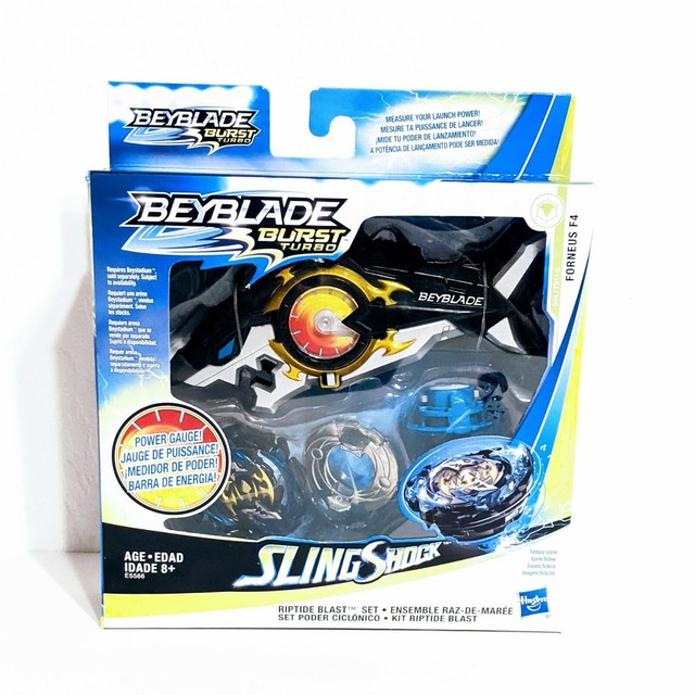 Beyblade Burst Turbo FORNEUS F4 Shark Launcher Riptide Blast Set Hasbro ...