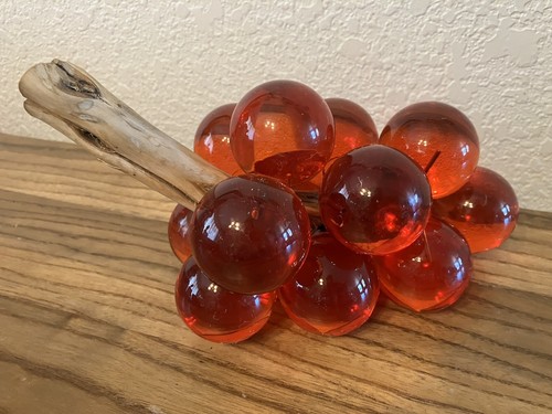 Light Red/orange Lucite Grape Cluster 13 Balls. Marks/Scratches | eBay