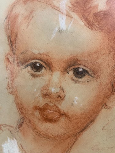 French School: Antique Red Chalk Drawing Portrait Of Child | eBay