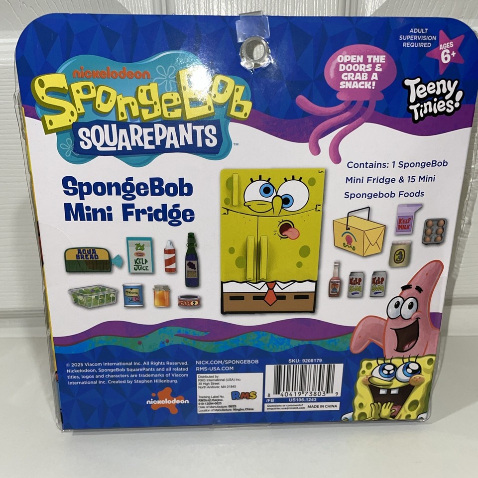 SpongeBob Squarepants Toy Mini Yellow Fridge & SpongeBob Foods ...