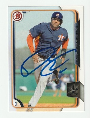 Domingo Santana Signed 2015 Bowman Prospects Card Auto Astros Autograph ...