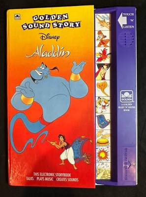 Vintage 1992 Disney Aladdin A Golden Sound Story Book Electronic Tested ...
