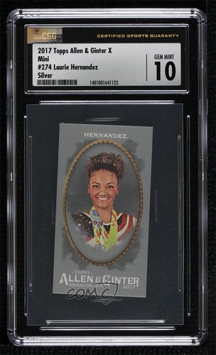 2017 Allen & Ginter's X Mini Silver 1/1 Laurie Hernandez CSG 10 Rookie ...