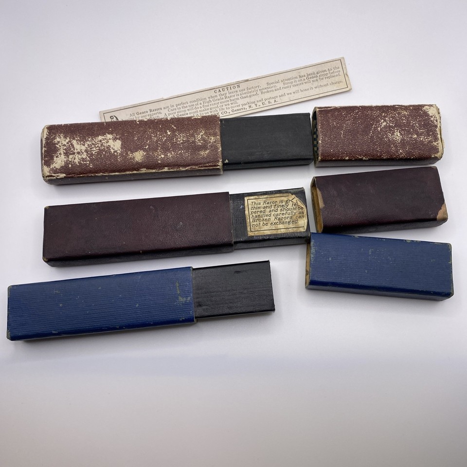 Vintage Straight Razor Box Only Lot Of 3 Boker Jung’s Genco Tree Brand ...