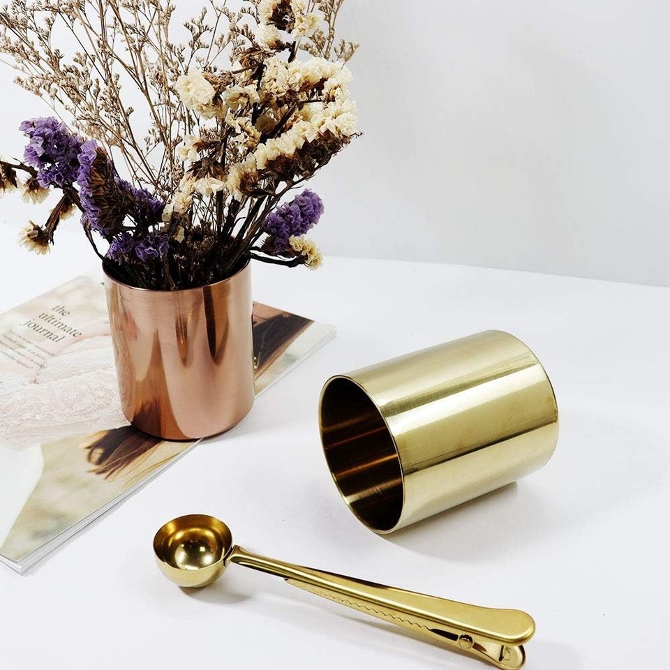 Gold Pencil Holder Cup Luxury Pen Holder Metal Organizer Small Vase ...