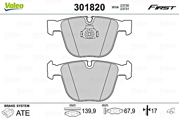 Rear Disc Brake Pad Set VALEO Fits BMW ALPINA X5 X6 D3 E60 E61 E63 ...