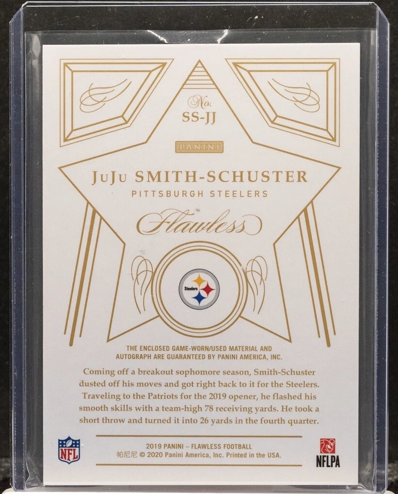 JuJu Smith-Schuster 2019 Panini Flawless Star Swatch Signatures Patch ...