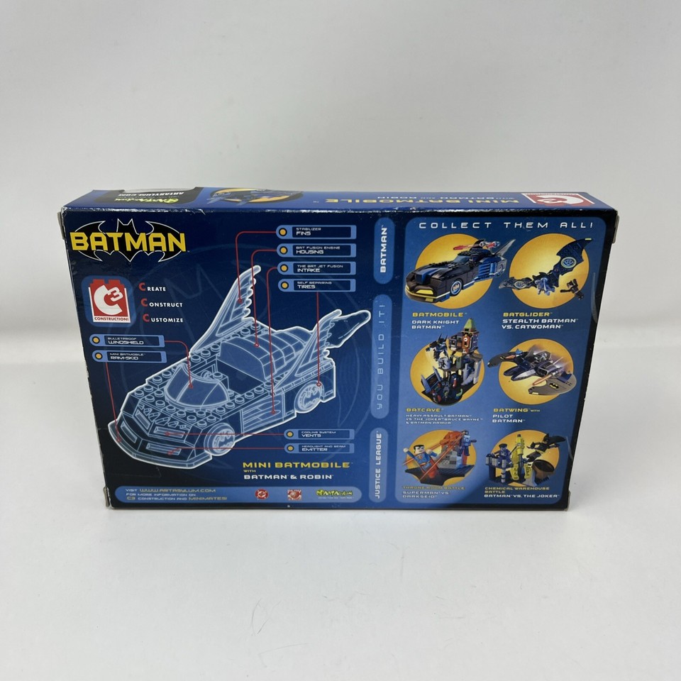 C3 Construction Mini Batmobile Building Playset W/ Figures Art Asylum New | eBay