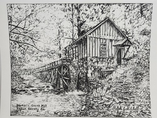 Barker's Creek Mill 1979 Ralph J Mitchell 8.5x11 Print Americana Old ...