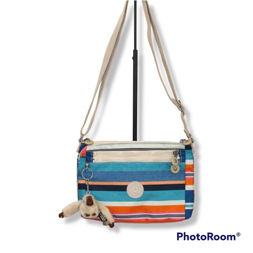 Kipling Colorful Nylon Striped Crossbody Bag | eBay