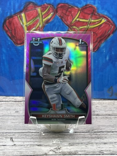 KEYSHAWN SMITH '22 Bowman Chrome University 1st Pink🏈SMU Mustangs🏈 (AR ...