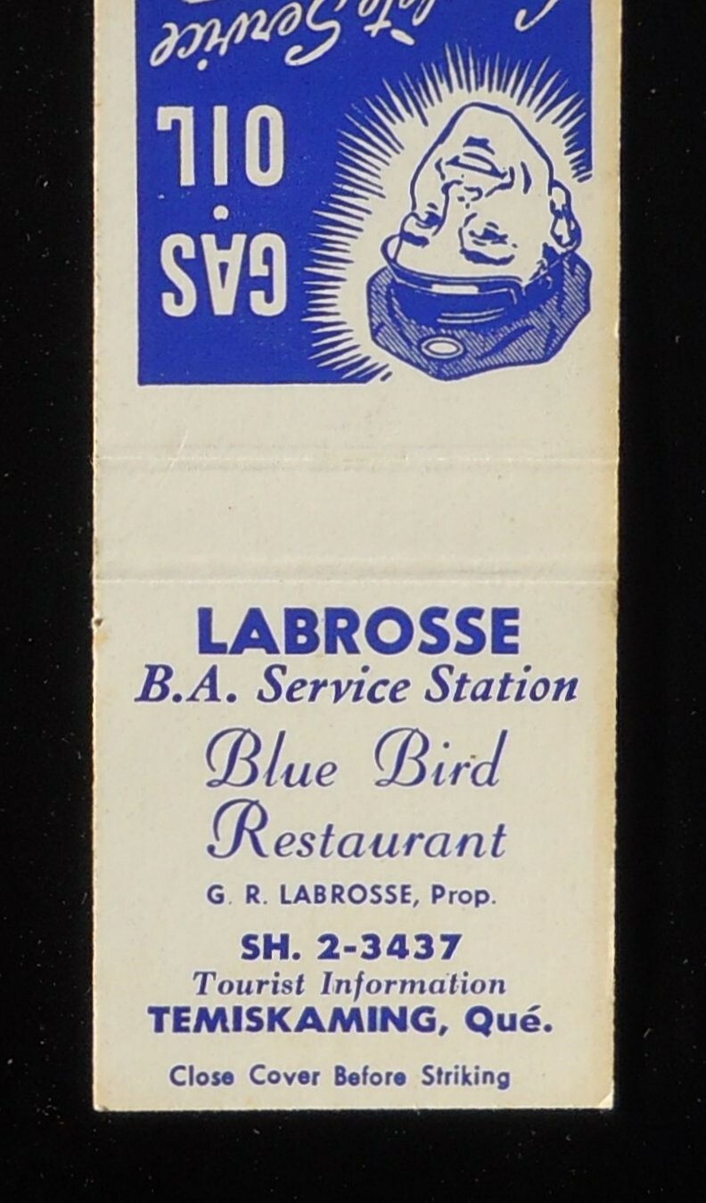 1950s G. R. Labrosse BA Service Station Gas Blue Bird Restaurant ...