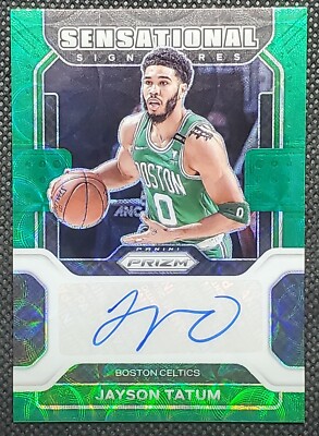 2021-22 Prizm Choice Jayson Tatum Sensational Signatures Auto Green ...