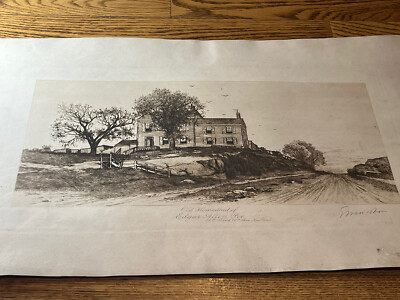 1800s Signed Ernest C. Rost E.C. Rost Etching Edgar Allen Poe New York ...