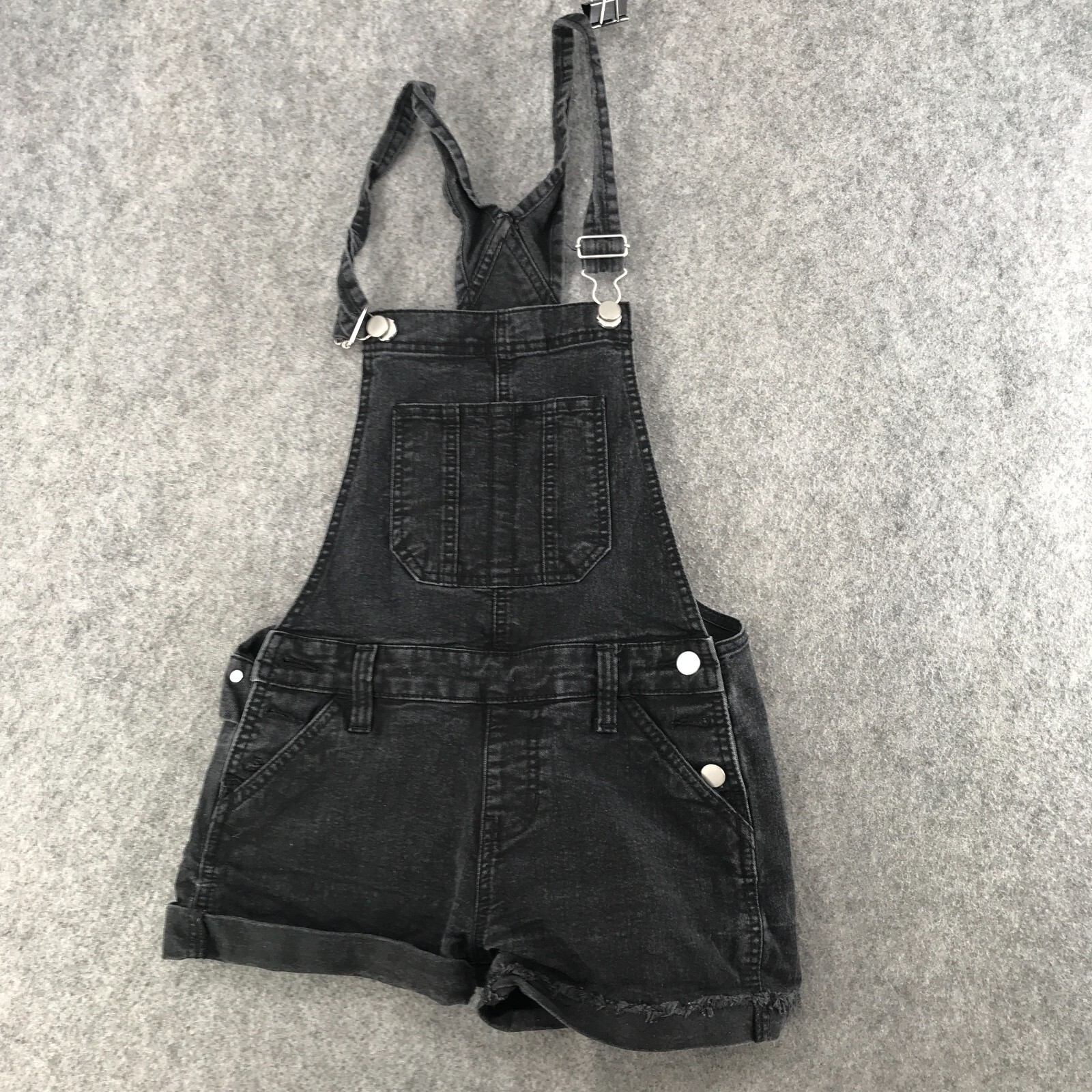 No Boundaries Shortalls Juniors Size 1 Black Faded Relaxed Fit Bib ...