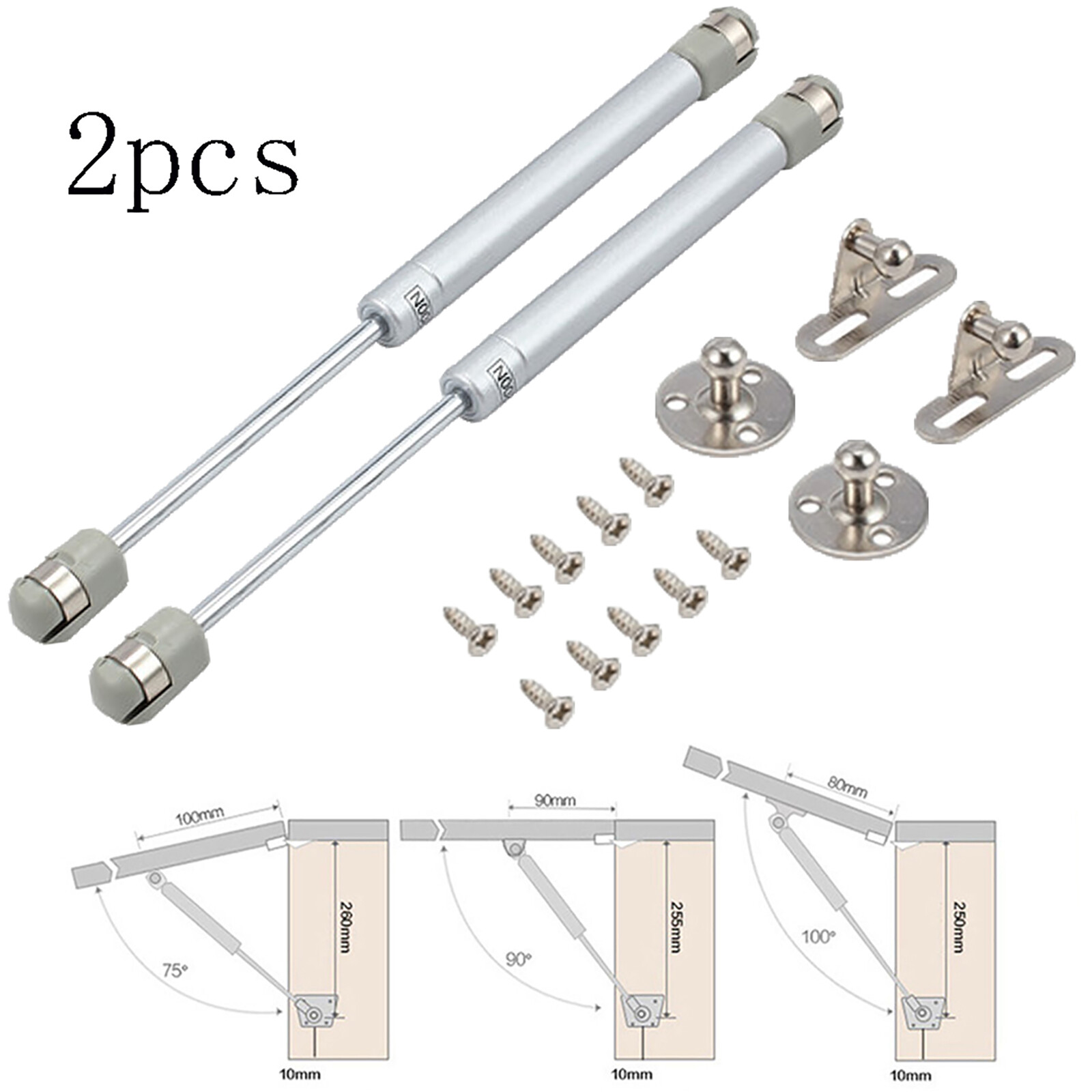 2PCS Gas Strut Stay Cabinet Door Hinge Soft Open/Close 40 120 150N UK ...