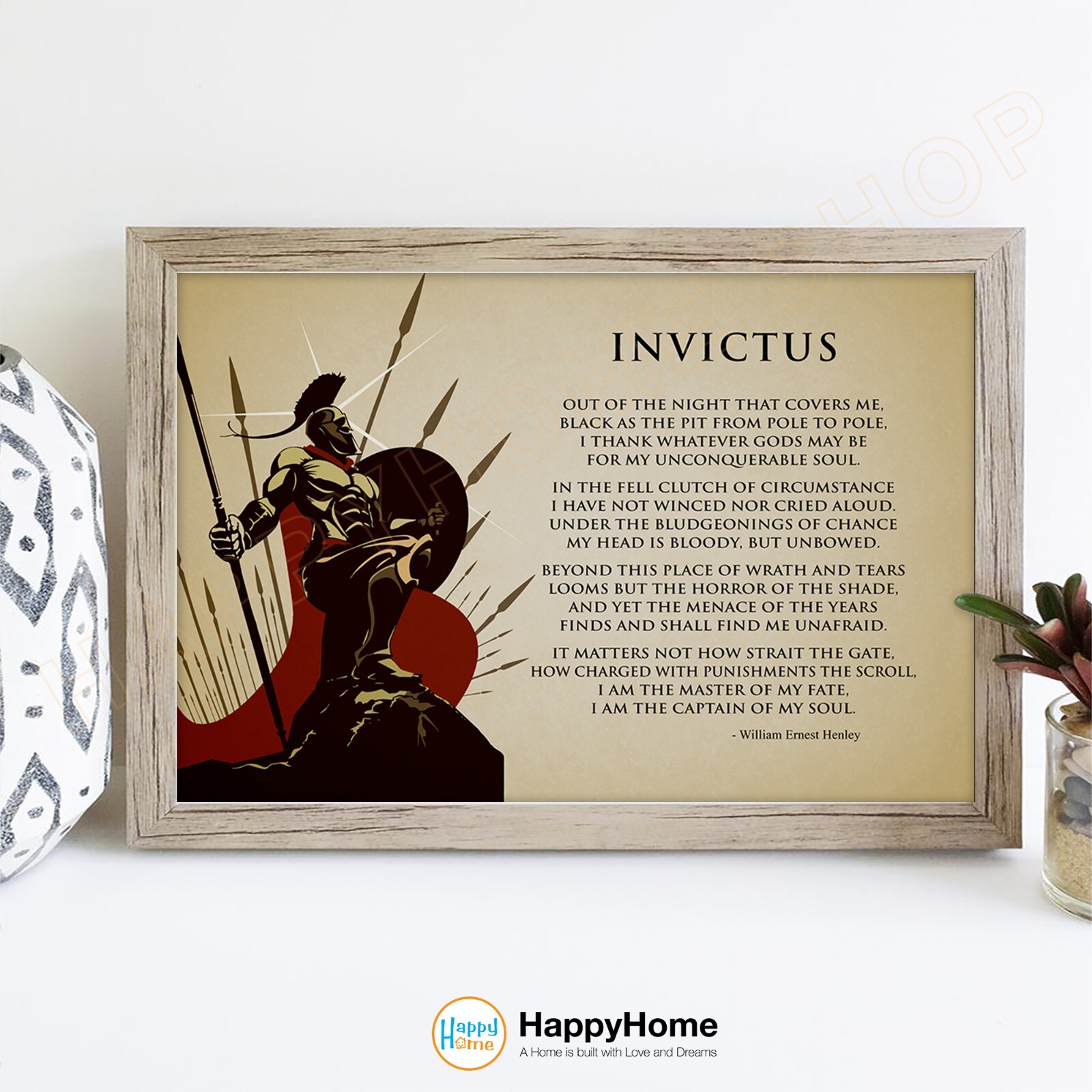 Spartan Warrior Invictus Wall Art Motivation Quote Inspiration Home Decor -P634 | eBay