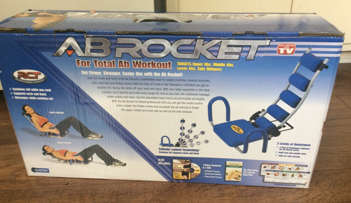 ORIGINAL AB ROCKET Abdominal Blue Trainer Core Strength Workout Rocker ...