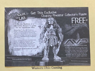 Horrorclix 2007 Cloaking Predator Collector's Figure Black White Order ...