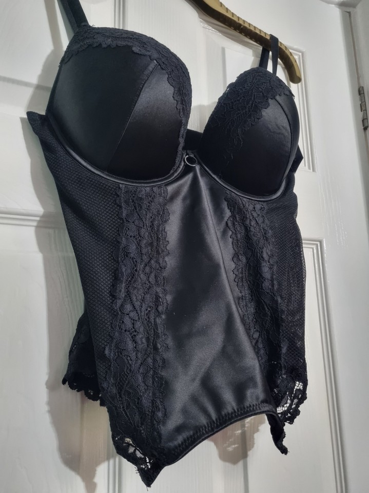 Pour Moi black lavish padded push-up underwired basque - 38D | eBay UK