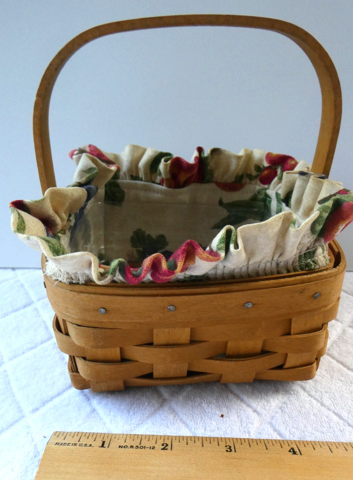 Longaberger Basket with Fruit Produce Fabric Liner Assorted Sizes ...