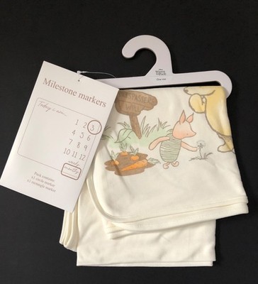 Baby Unisex Winnie The Pooh Blanket With Milestone Markers | eBay UK