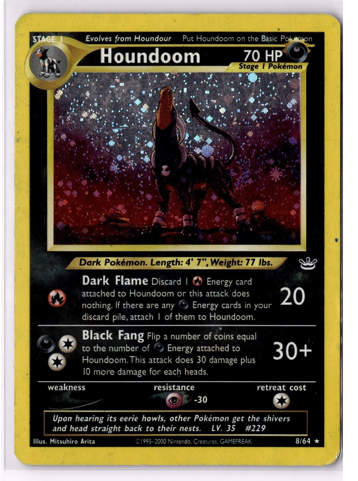 Houndoom 8/64 Double Holo Error w.BUTT Swirl - Neo Revelation Unlimited ...