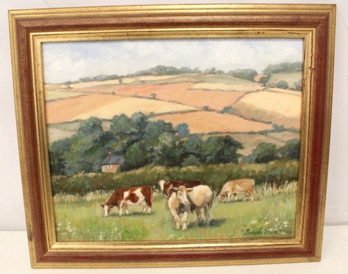 BARBARA STONE Cattle In A Devon Meadow SIGNED ORIGINAL Oil Painting ...