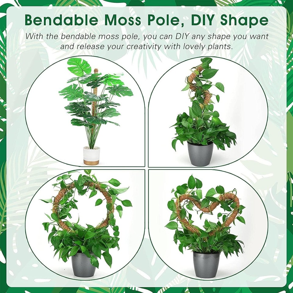 4 Pack 70Cm Pflanzenstab Moosstab Monstera Rankhilfe Biegsame Moosstab ...