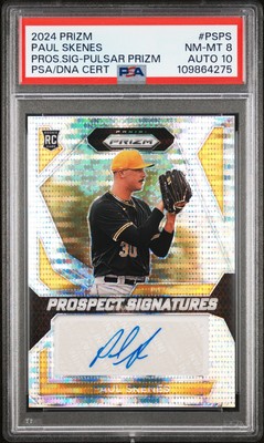 2024 PANINI PRIZM PROSPECT SIGNATURES #PSPS PAUL SKENES 38/199 PSA 8 ...