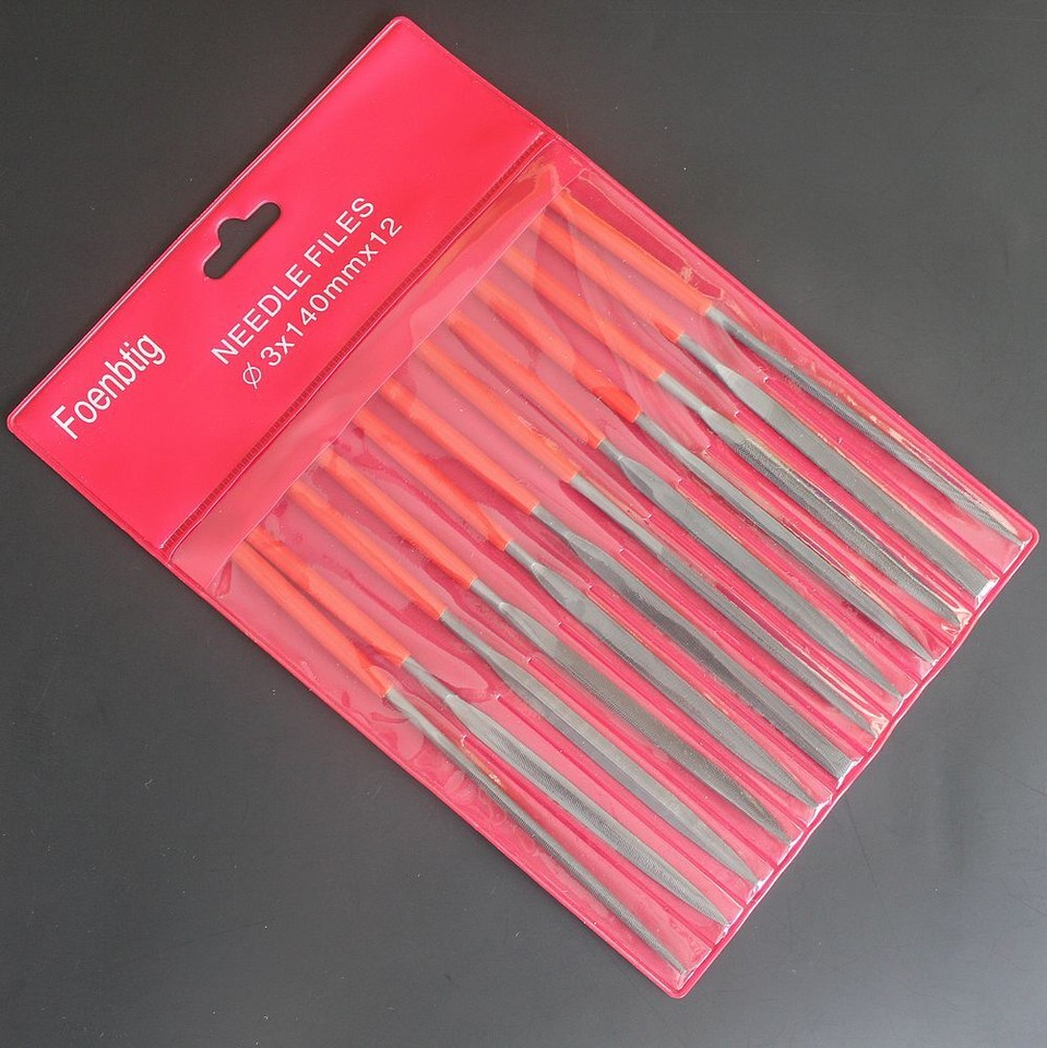 Foenbtig 12pc Mini needle file set precision files plastic handles | eBay