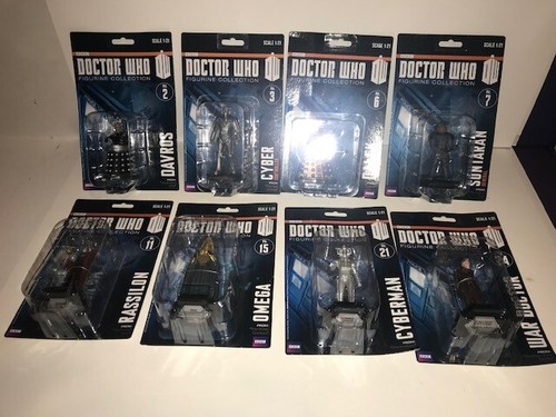 LOT of 8 Doctor Who Figurines Scale 1:21 NEW NIB - Dalek, Cyber, Davros ...