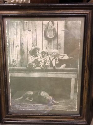 Vintage R. Hendrickson Sepia Art Print Mischievous Boys With Dog | eBay