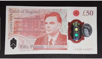 RARE AA29 040271 Alan Turing £50 Fifty Pound Note EXCELLENT ...