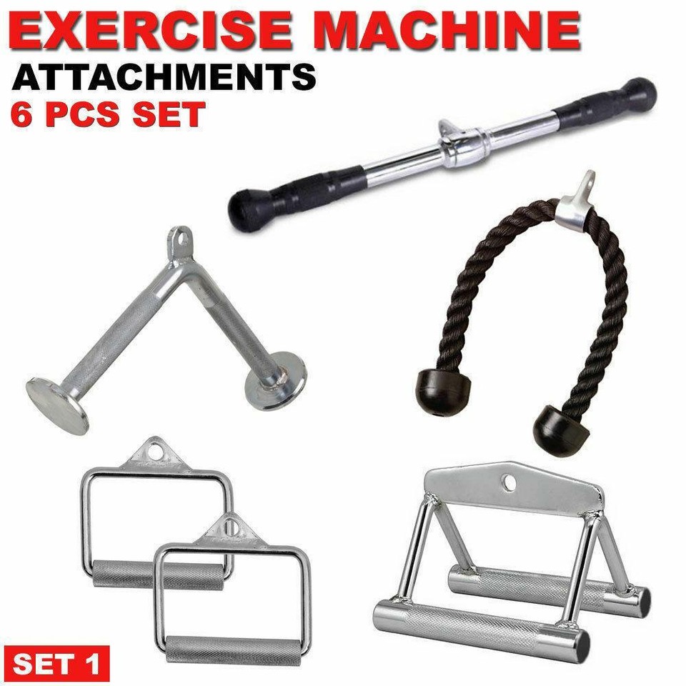 Home Gym Cable Attachment Handle Machine Strength Exercise Chrome ...
